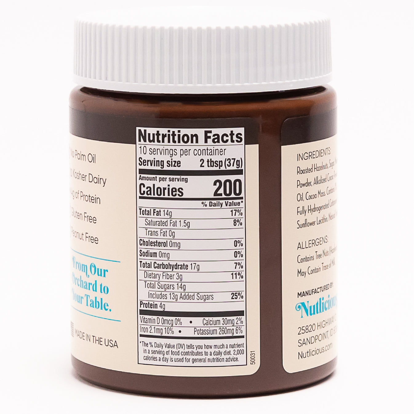 Nutlicious, Hazelnut Dark Cocoa Spread (13 oz) – Wholesale Italian Food