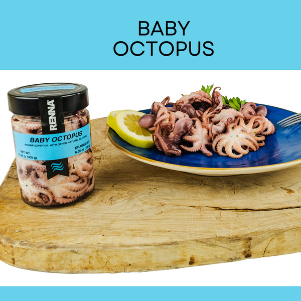 SALE - Renna, Baby Octopus, Small Octopus preserved in oil (10.58 oz ...