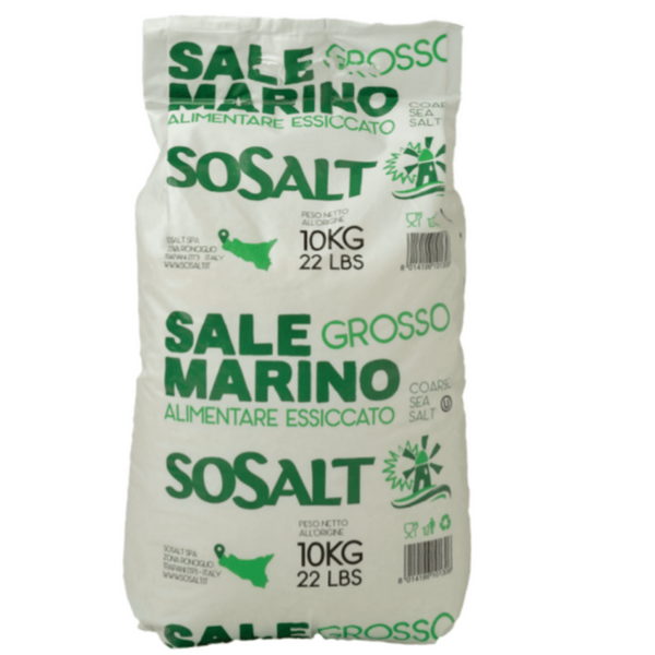 SoSalt Coarse Natural Sea Salt, 22 lbs (10 kg) Sicilian, Mediterranean ...